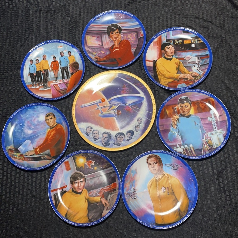 8 Vintage 1983 Star Trek Collectable Plates In Mint C… - Gem